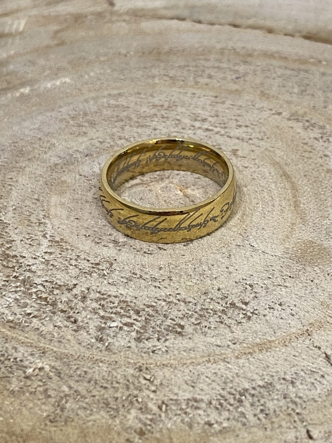 Ring "the One ring" of Lord of the ring in yellow gold plated- Bague "l ...